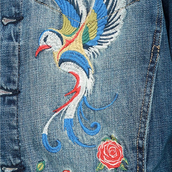 Blank NYC | Jackets & Coats | Blank Nyc Embroidered Medium Wash Jacket ...